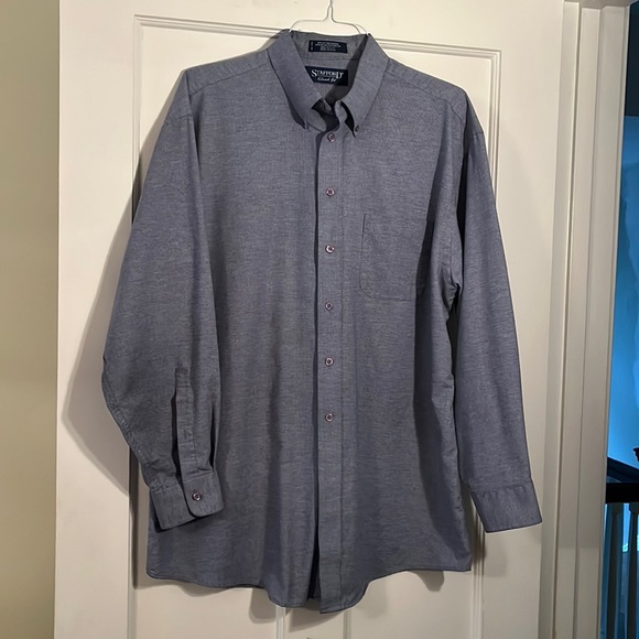 Stafford | Shirts | Denim Blue Stafford Relaxed Fit Mens Dress Shirt | Poshmark